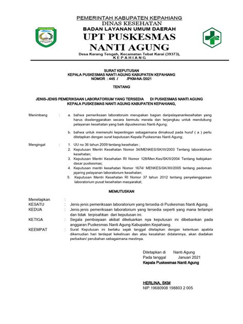 8111 Sk Jenis Jenis Pemeriksaan Lab 21 Pdf