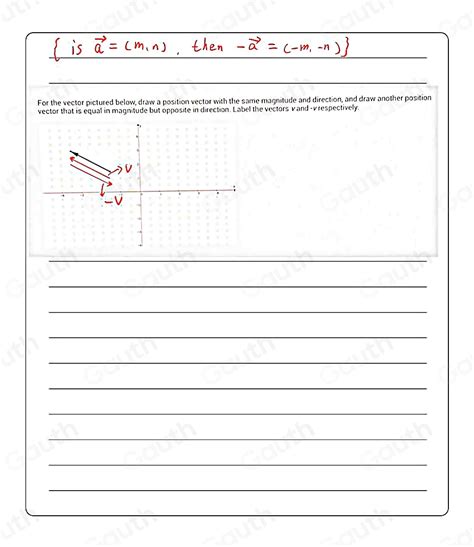 Solved For The Vector Pictured Below Draw A Position Vector With The Same Magnitude And