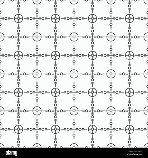 Vector Monochrome Seamless Pattern Regularly Repeating Ornament Of Geometric Shapes Modern