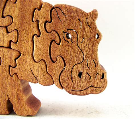 Hippopotamus Puzzle Etsy