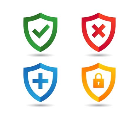 Premium Vector Shield With Padlock Cancel Cross And Tick Sign