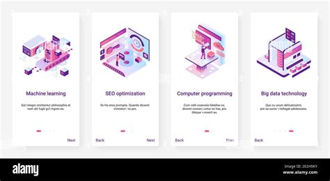 Machine Learning Programming Code Data Technology Vector Illustration Ux Ui Onboarding Mobile