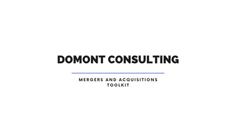 Domont Consulting Mergers And Acquisitions Toolkit Im Courses
