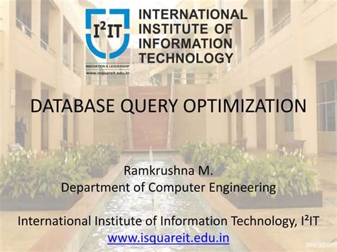 Database Query Optimization Pptx Databases Computer Software And Applications
