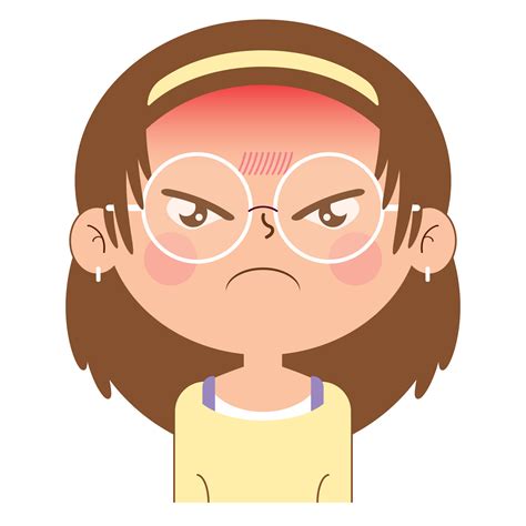 Girl Angry Face Cartoon Cute 14428714 Png
