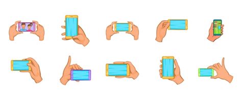 Premium Vector Hand Smartphone Element Set Cartoon Set Of Hand