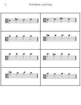 4 Note Flashcards For Viola A And D Strings By Patrick Reinholz