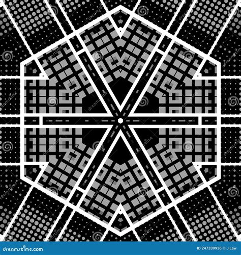 Bold Graphic Repeating Hexagonal Seamless Grid Pattern And Design In