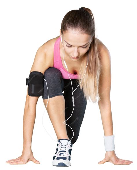 Premium Photo Beautiful Young Woman Doing Her Workout Isolated White