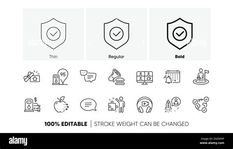 Strategy Notification Calendar And Online Voting Line Icons For Web App Printing Line Icons