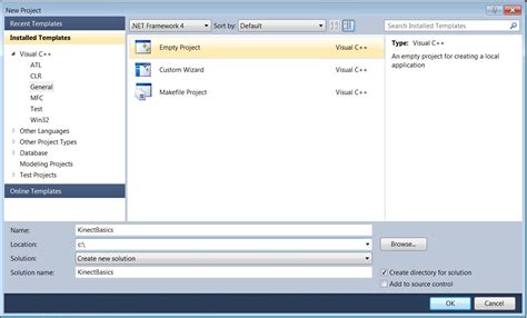 Kinect SDK C Tutorials Setup