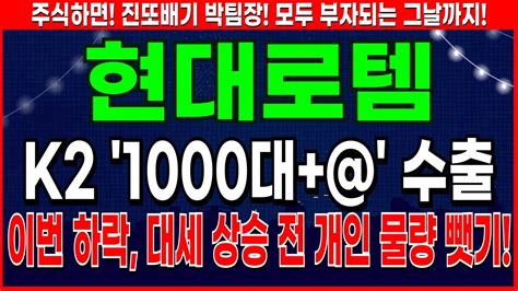 현대로템 저점 반등 시그널 확인 현대로템 주가 전망 및 대응 Youtube