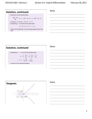 Lesson 11 Implicit Differentiation Handout PDF