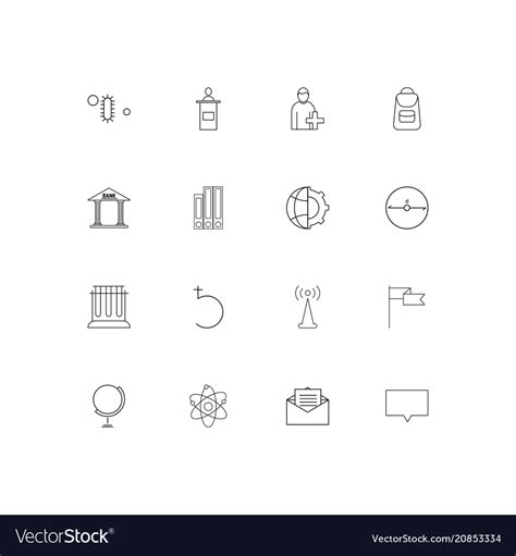 Education And Science Linear Thin Icons Set Vector Image