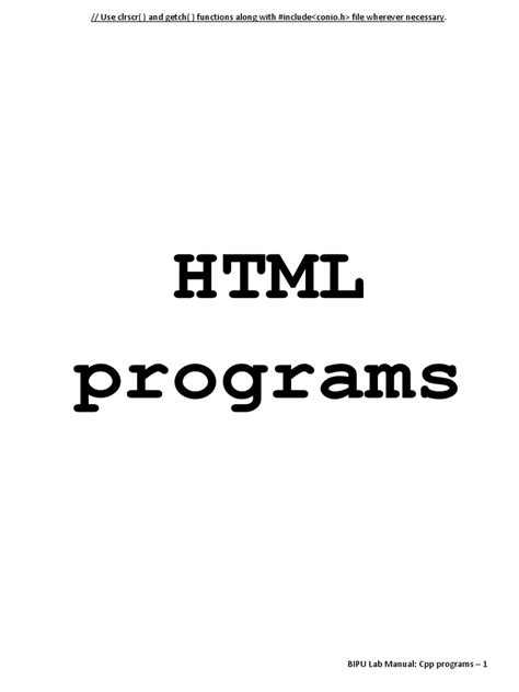 Common Lab Manual Print Pdf Html Element Html