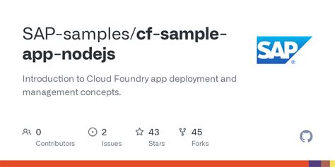 Github Sap Samplescf Sample App Nodejs Introduction To Cloud Foundry App Deployment And