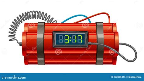 Bunch Of Dynamite With A Timer Stock Vector - Illustration of bomb, drawing: 183065416