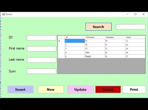 Programming For Everybody Visual Basic NET Insert Update Delete And Search Using Access