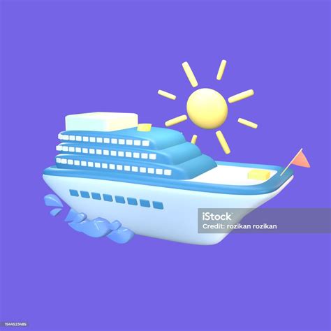 3d 크루즈 아이콘 여름은 컬러 배경에 고립되어 렌더링된다 0명에 대한 스톡 사진 및 기타 이미지 0명 3차원 형태 공 스포츠 장비 Istock