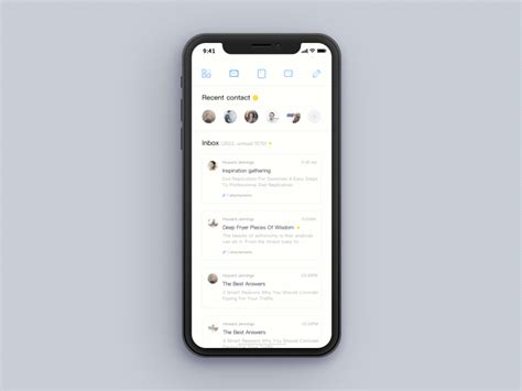 Inbox Mobile App Interface Design Mobile Application Design Mobile Ui Design