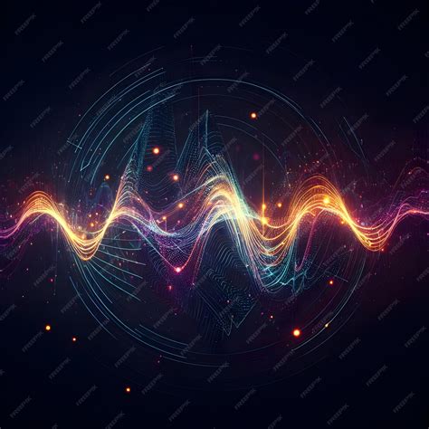 Premium Photo Neon Sound Wave Abstract On Dark Background
