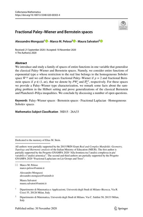 Pdf Fractional Paley Wiener And Bernstein Spaces
