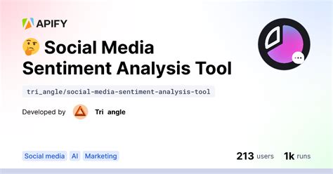 🤔 Social Media Sentiment Analysis Tool · Apify