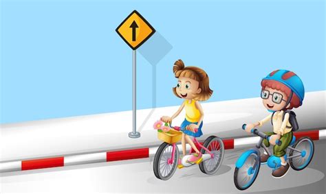 Простой фон с мальчиком езда на велосипеде Бесплатно векторы