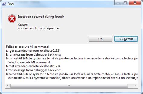 E Studio Degubber Exception Occured During Lauch Error In Final Lauch Sequence Forum