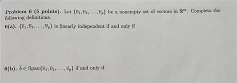 solved problem 6 5 points let {vˉ1 vˉ2 … vˉp} be a
