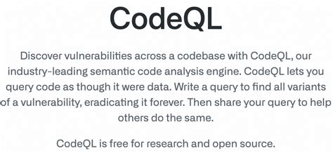 Codeql初探 郑瀚 博客园