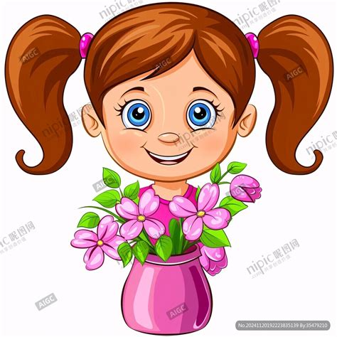 Ai创作图手绘抱着花盆的女孩 端花盆卡通女孩 手绘抱着花盆的姑娘 闻花的卡通小女孩 小女孩与花插图 鲜花女孩卡通 抱着鲜花的小女孩 拿花的小女孩 端绿植的卡通女孩 花朵卡通女孩 水养花的小孩白