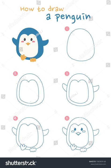 How Draw Penguin Vector Illustration Draw Stock Vector Royalty Free Shutterstock