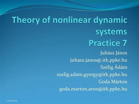theory of nonlinear dynamic systems practice 7 ppt download