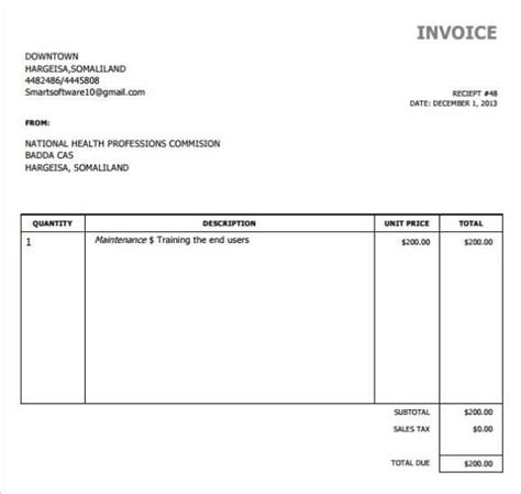 Free Invoice Template For Android Midi