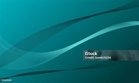 Green Soft Lines Wave Curves With Smooth Gradient Abstract Background Stock Illustration