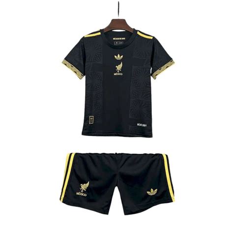 Uniforme NiÑos MÉxico Gold 2025 26 Negro Y Dorado Reino Del Futbol