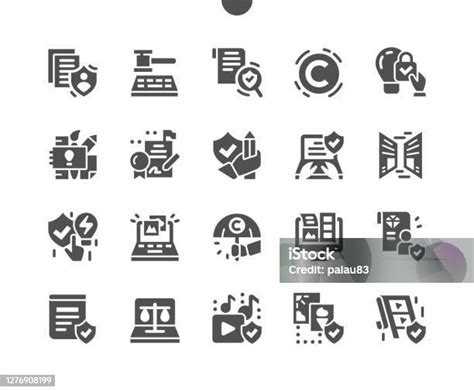 디지털 법률 및 저작권 디지털 정보와 균형 저작권 보호 벡터 솔리드 아이콘입니다 간단한 그림 아이콘에 대한 스톡 벡터 아트 및 기타 이미지 Istock