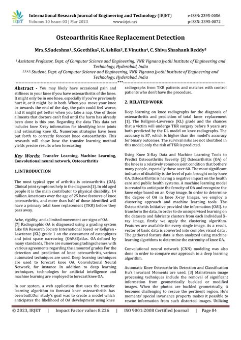 osteoarthritis knee replacement detection pdf