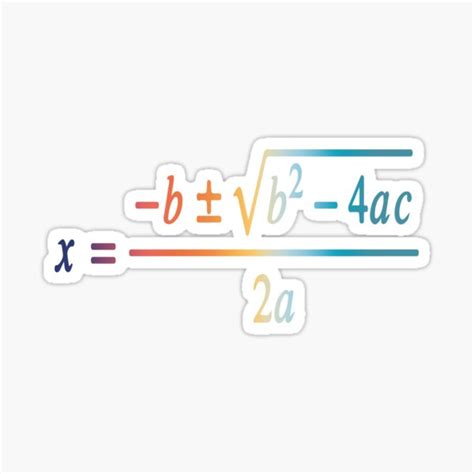 Quadratic Formula Mathematics Sticker For Sale By D2x Design Redbubble