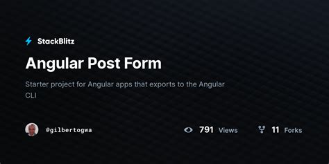 Angular Post Form Stackblitz