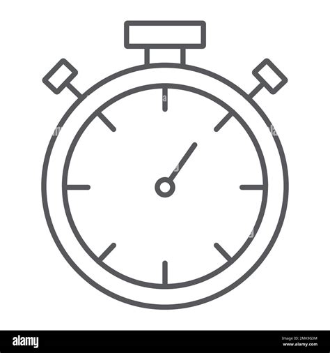Stopwatch Thin Line Icon Measure And Countdown Timer Sign Vector Graphics A Linear Pattern