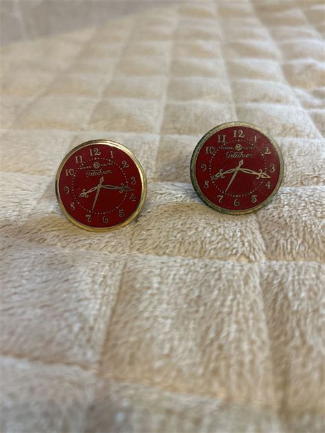 Vintage Telechron General Electric Ge Clock Cufflin Gem