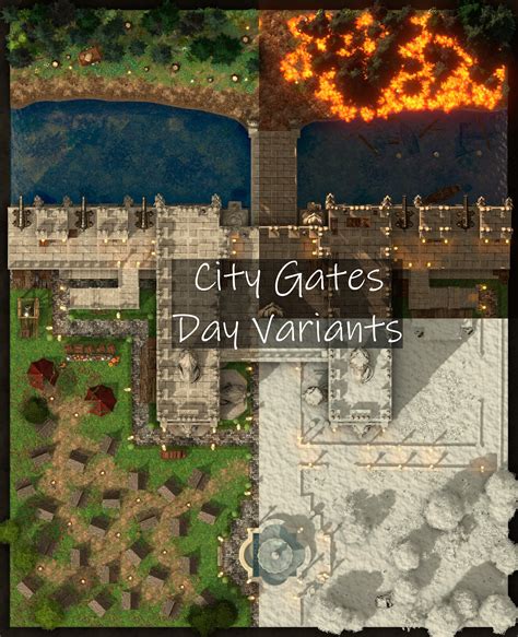 City Gates Dnd Battle Map Dandd Battle Map Dungeons And Dragons 5e
