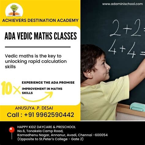 Ada Vedic Maths Classes In Avadi Chennai At ₹ 999month In Hyderabad
