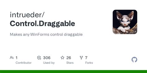 GitHub Intrueder Control Draggable Makes Any WinForms Control Draggable