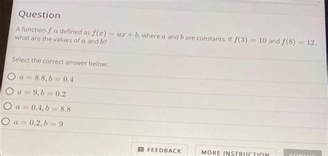 Solved A Function F Is Defined As F X Ax B Where A And B Chegg Com