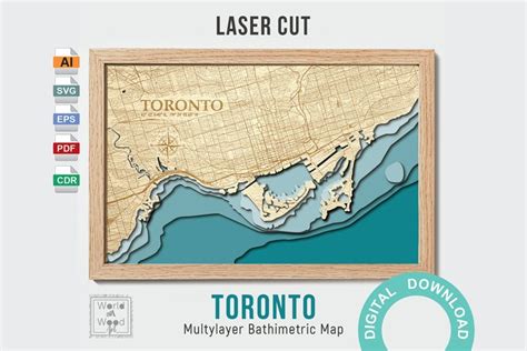 Toronto 3d Map Svg File For Lasers Glowforge Map