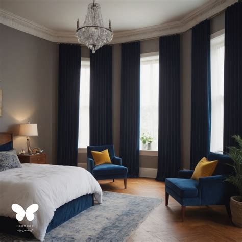 پرده آماده مخمل رنگ سورمه ای