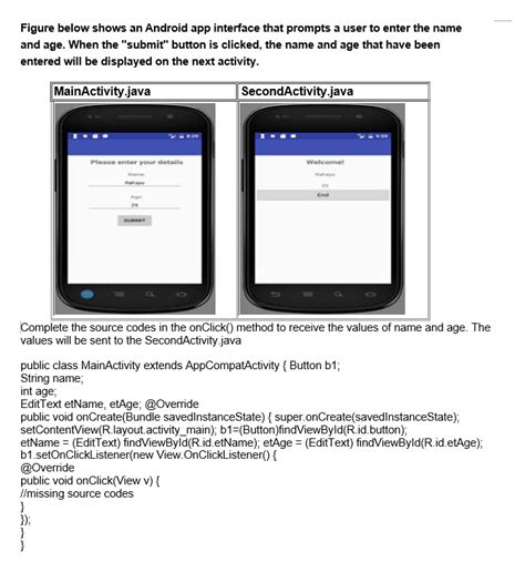 Solved Figure Below Shows An Android App Interface That Chegg